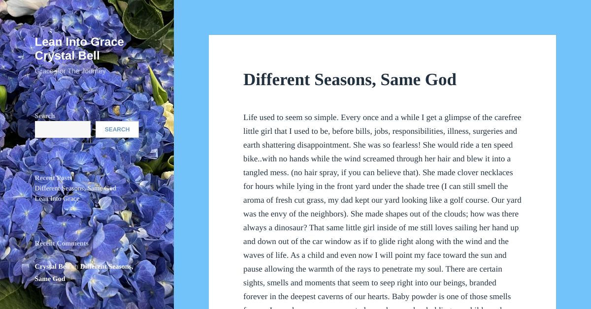 Different Seasons, Same God – Lean Into Grace Crystal Bell
